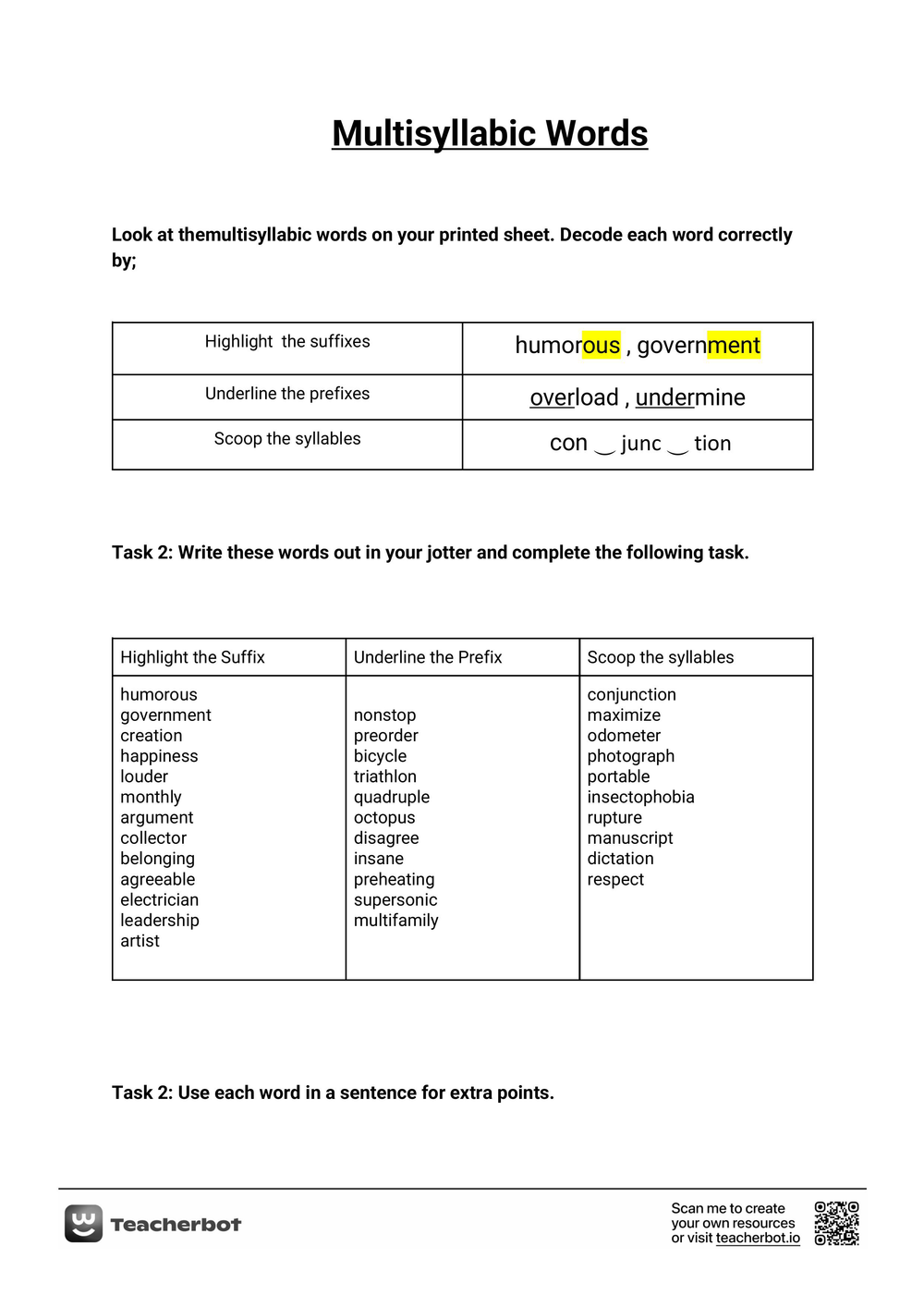 Unlocking Strategies to Teach Multisyllabic Words | Teacherbot Blog